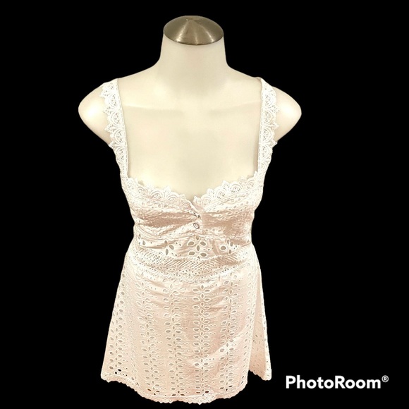 OndadeMar | Dresses | Ondademar Womens White Sleeveless Eyelet Dress Sz Xssample | Poshmark